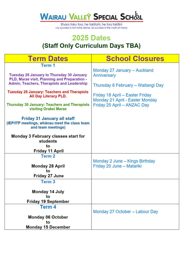 Term Dates